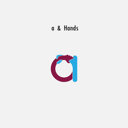 Hand in letter a logo design Royalty Free Vector Image