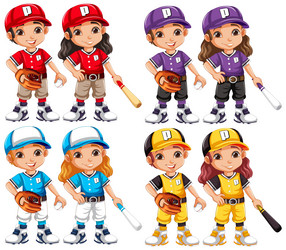 Baseball player cartoon character Royalty Free Vector Image