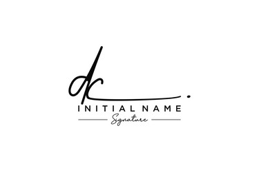 Initial dc signature logo template hand drawn Vector Image
