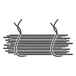 Steel reinforcing rods glyph icon Royalty Free Vector Image