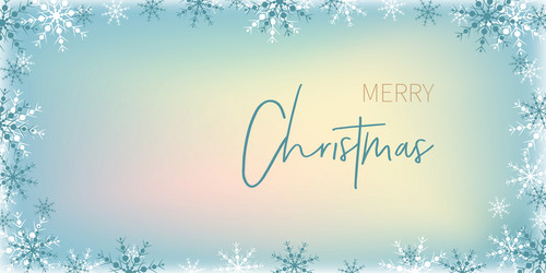 Banner hello winter blue background snowflakes ice