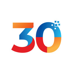 30th year celebration anniversary logo design Vector Image