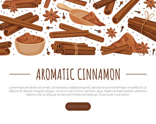 Cinnamon design with aromatic spice sticks Vector Image