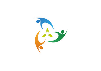 Healthy community logo design symbol Royalty Free Vector