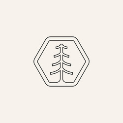 Pine line art logo design Royalty Free Vector Image