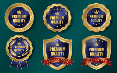 Premium or best quality product golden label Vector Image