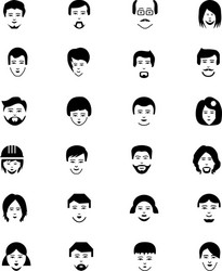 Faces icons 1 Royalty Free Vector Image - VectorStock