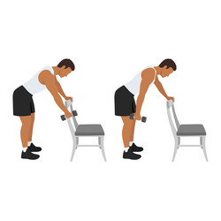 Man Doing Straight Arm Pulldown Exercise Vector Image