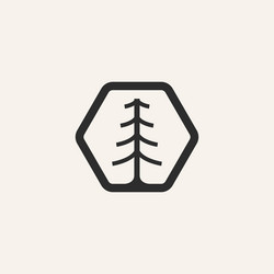 Pine line art logo design Royalty Free Vector Image