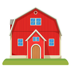 Barn icon farmyard architecture building cartoon Vector Image