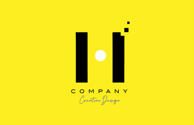 H yellow black alphabet letter for company logo Vector Image