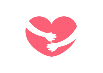 Hand draw heart and hug Royalty Free Vector Image