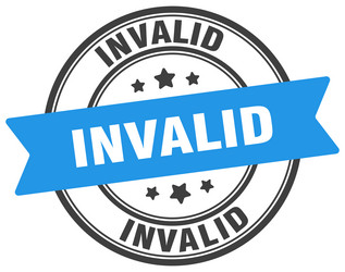 Invalid stamp label on transparent Royalty Free Vector Image