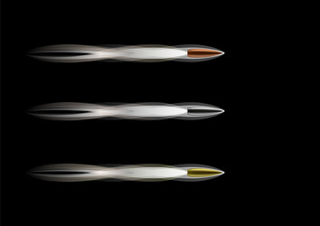 Bullets with air track on transparent background Vector Image
