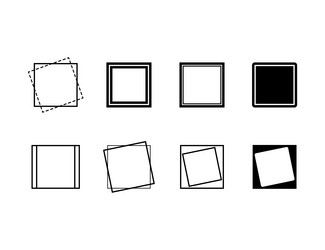 Grunge square frame shapes collection Royalty Free Vector