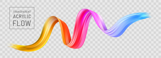 Colorful flow brush stroke on black background Vector Image