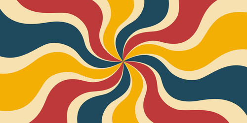 Groovy 70s60s background with twisted sunburst Vector Image