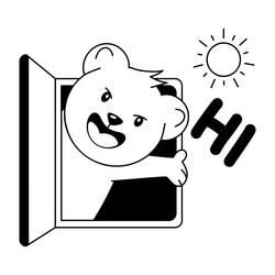 Hi bear Royalty Free Vector Image - VectorStock