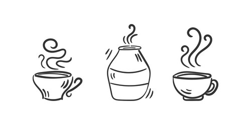 Set hot drinks Royalty Free Vector Image - VectorStock