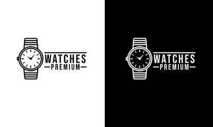 Simple classic watch logo Royalty Free Vector Image