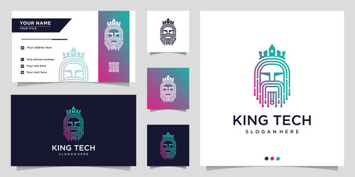Kingdom logo design with technology concept Vector Image