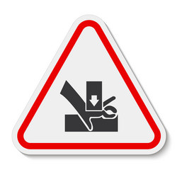 Beware you hand when using silkscreen symbol sign Vector Image