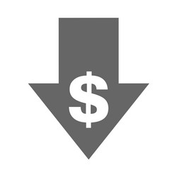 Cost reduction- decrease dollar icon symbol image Vector Image