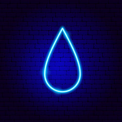 Rainy cloud drop neon sign Royalty Free Vector Image