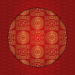 Chinese round frame pattern circle Royalty Free Vector Image