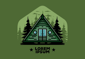 Triangle wood cabin design Royalty Free Vector Image