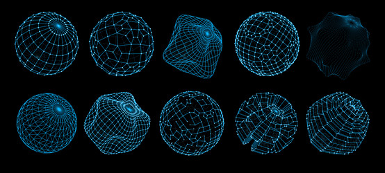 3d futuristic ball wireframe sphere shape Vector Image