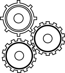 Gears cogs wheels or sprocket line icon set Vector Image