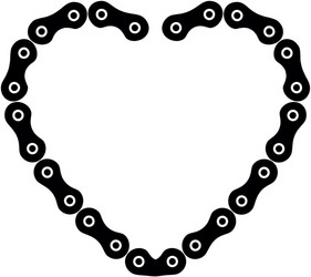 Bike chain heart Royalty Free Vector Image - VectorStock