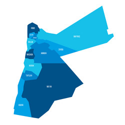 Jordan political map of administrative divisions Vector Image