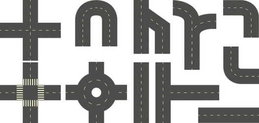 Streets and roads pattern in black white Vector Image