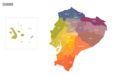 Ecuador political map of administrative divisions Vector Image