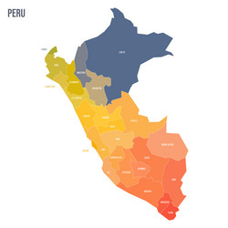 Peru political map of administrative divisions Vector Image