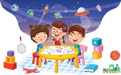 Student children background Royalty Free Vector Image