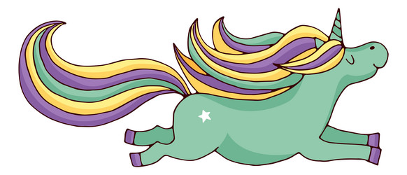 Cartoon rainbow unicorn horse Royalty Free Vector Image