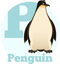 Alphabet p with penguin cartoon Royalty Free Vector Image