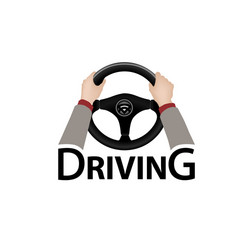 Good driver sign diver with hands holding Vector Image