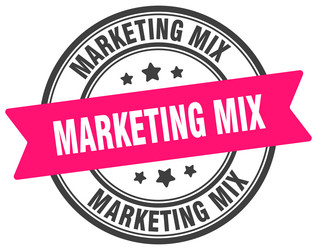 Marketing mix stamp label Royalty Free Vector Image