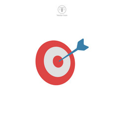 Sleek of a target icon representing goal-setting Vector Image