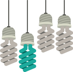 Colorful hanging modern light bulb Royalty Free Vector Image