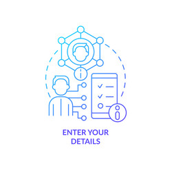 Enter recipient information blue gradient concept Vector Image