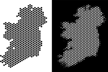 Ireland Map Hex Tile Vector Images (50)