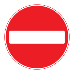 No entry or do not enter traffic sign Royalty Free Vector