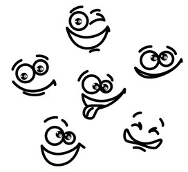 Emoticon in good mood isolated happy smiley emoji Vector Image