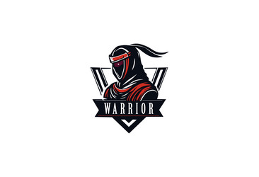 Warrior knight mascot logo design Royalty Free Vector Image