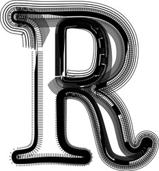 Colorful font letter r Royalty Free Vector Image